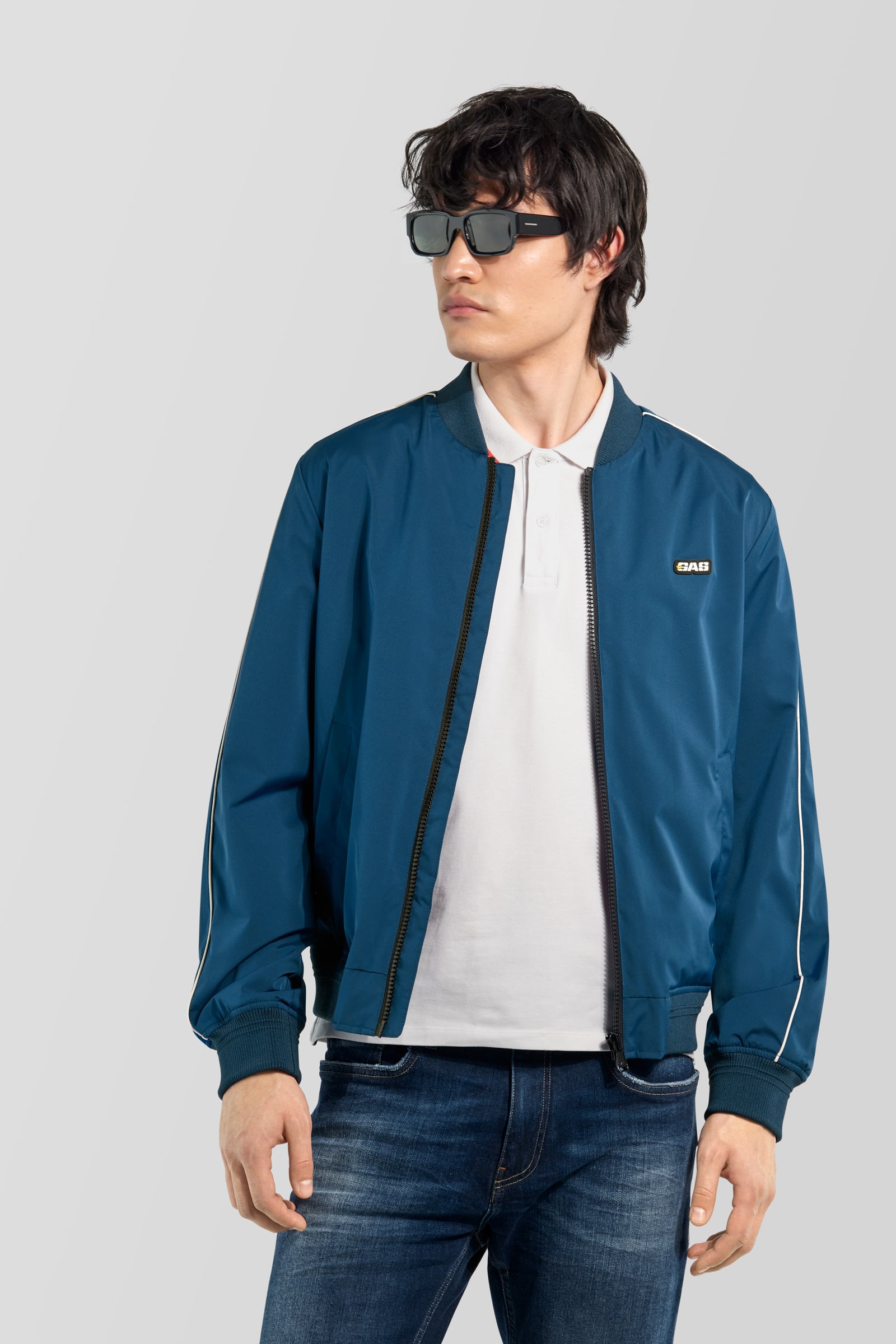 ブルー メンズ レギュラーフィット ボンバージャケット BOMBER MARK 4715 – GAS Jeans