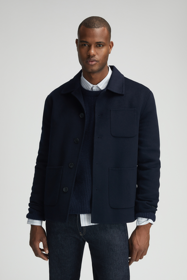 CONRAD W Men's jacket with shirt collar blue – GAS Jeans